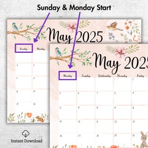 EDITABLE May 2025 Calendar, Printable May 2025 Calendar, Fillable ...