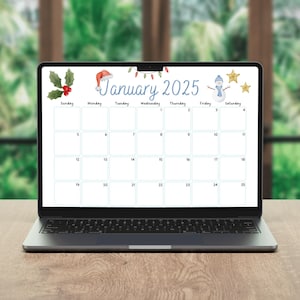 EDITABLE January 2025 Calendar, Beautiful Winter, Happy Snowman, New ...