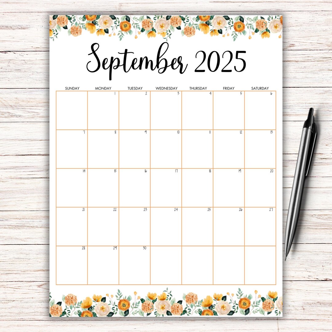 EDITABLE September 2025 Calendar, Printable Calendar, Homeschool ...
