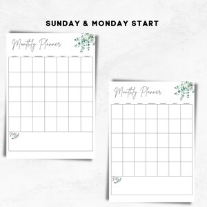 Printable Monthly Planner, Organizer, Work Planner, Simple Monthly ...