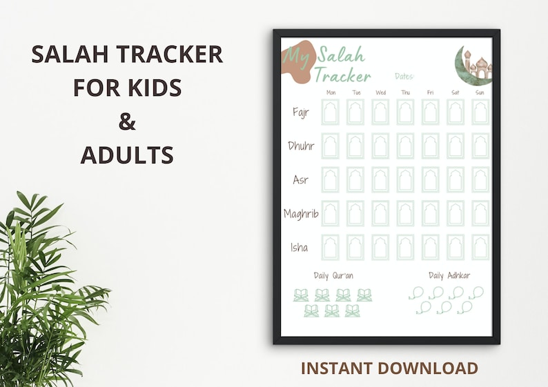 Printable Salah Tracker, Muslim Prayer Tracker, Prayer Chart for Kids ...