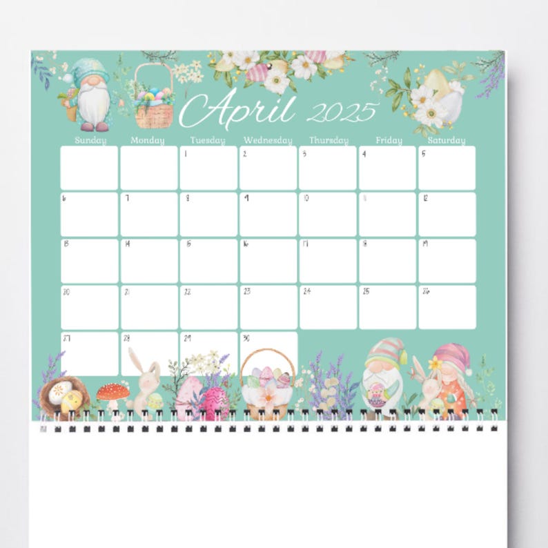 EDITABLE April 2025 Calendar, Printable April Calendar, Fillable ...