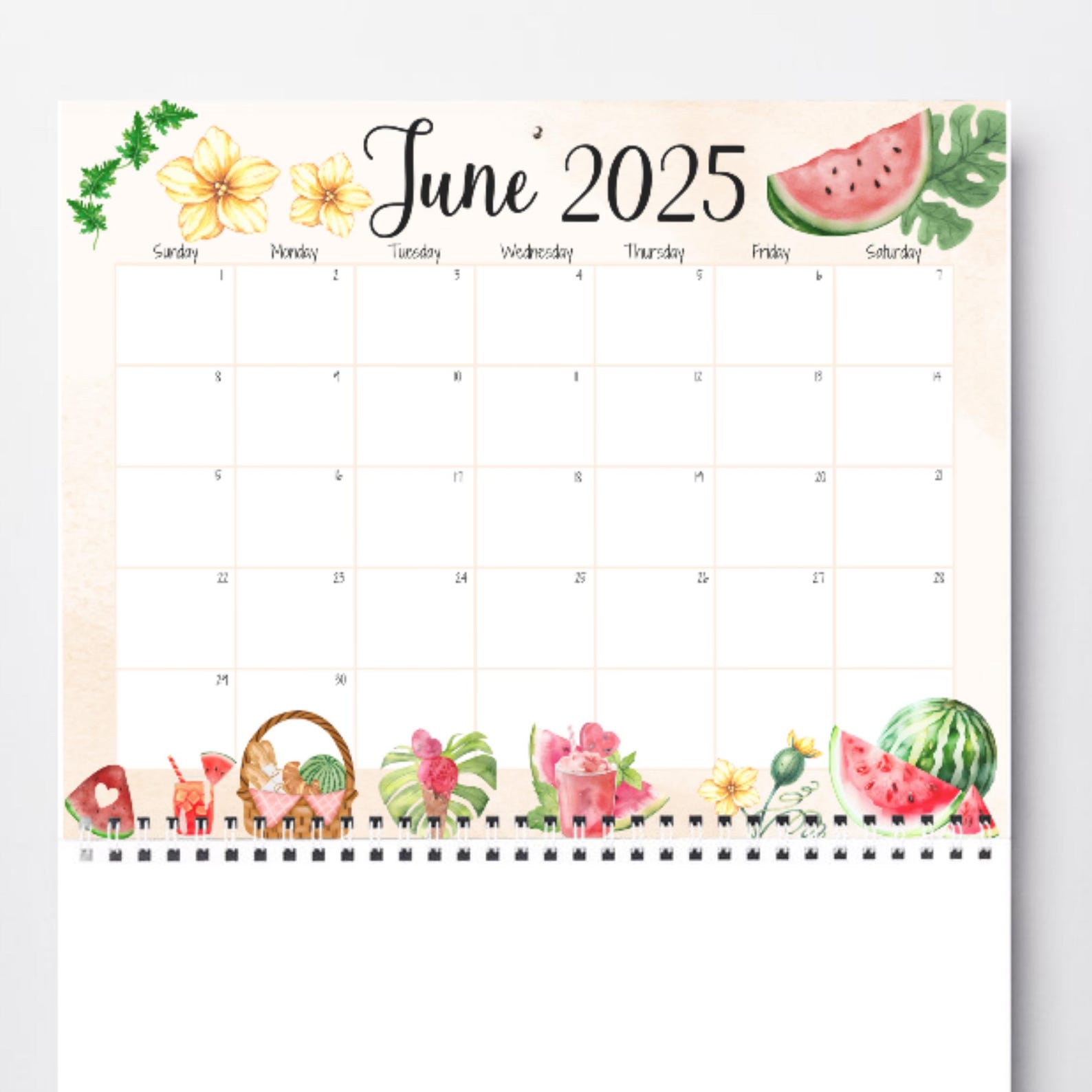 EDITABLE June 2025calendar, 2025 Summer Planner, Fillable June Calendar ...