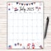 EDITABLE July 2025 Calendar, Monthly Planner, Printable Homeschool ...