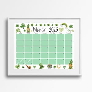 EDITABLE March 2025 Calendar, Printable Planner, Fillable Calendar ...