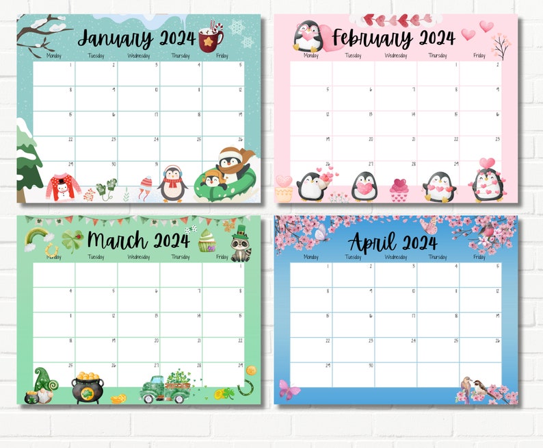 School Year Calendar Editable 2023-2024 Calendar Back to - Etsy UK