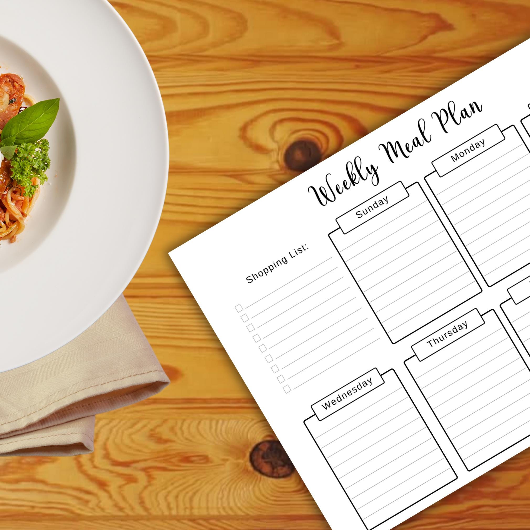 Weekly Meal Planner Printable, A4 A5 US Letter Sizes, Meal Planning ...