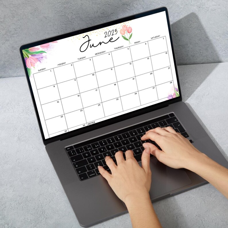 EDITABLE June 2025 Calendar, Printable June Calendar, Pink and Purple ...