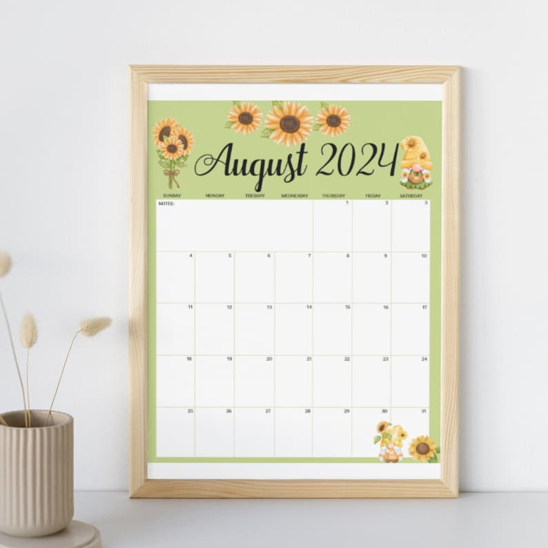 EDITABLE August 2024 Calendar, Fillable August Calendar, 2024 August ...