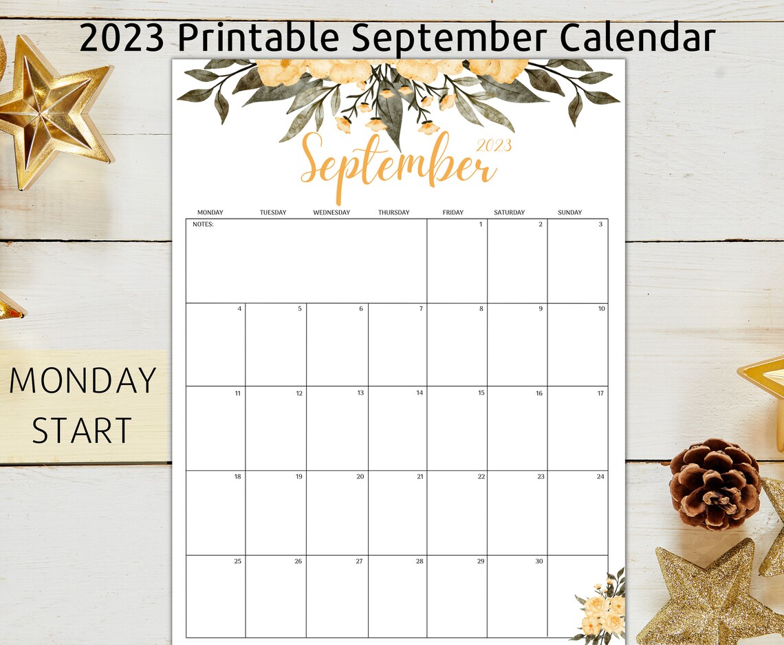 Printable September Calendar 2023 Homeschool Planner Weekly - Etsy