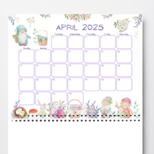 EDITABLE April 2025 Calendar, Printable Calendar, Happy Easter Day ...
