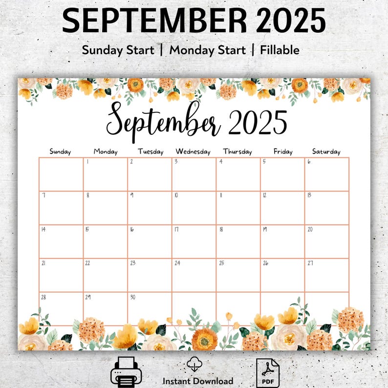 EDITABLE September 2025 Calendar, Homeschool Calendar, Academic ...