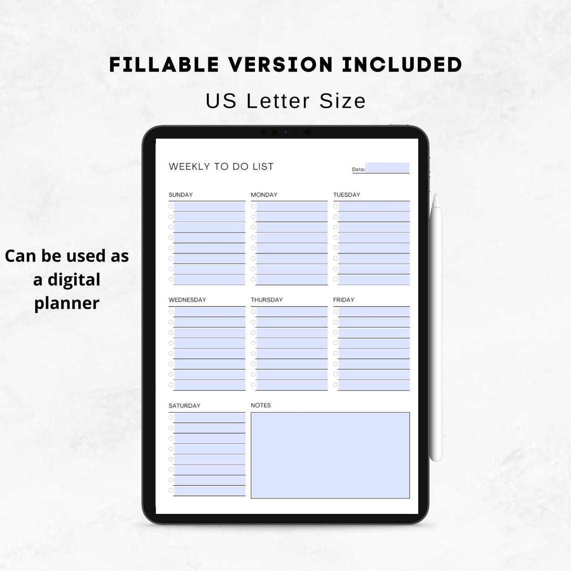 Weekly to Do List Printable, Weekly to Do List Planner PDF, Weekly Task ...