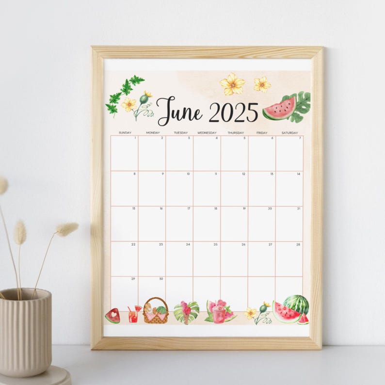 EDITABLE June 2025 Calendar, 2025 Summer Planner, Fillable June ...