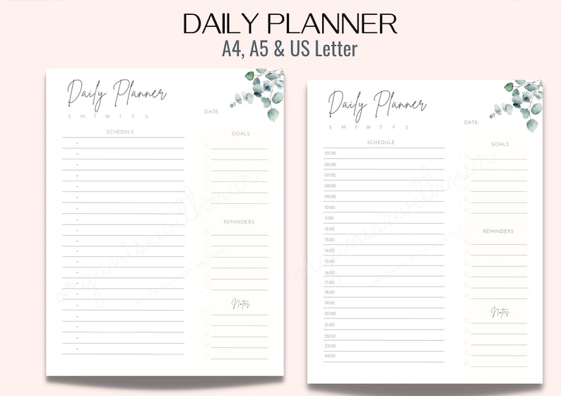 Printable Simple Daily Organizer Minimalist Work Planner - Etsy