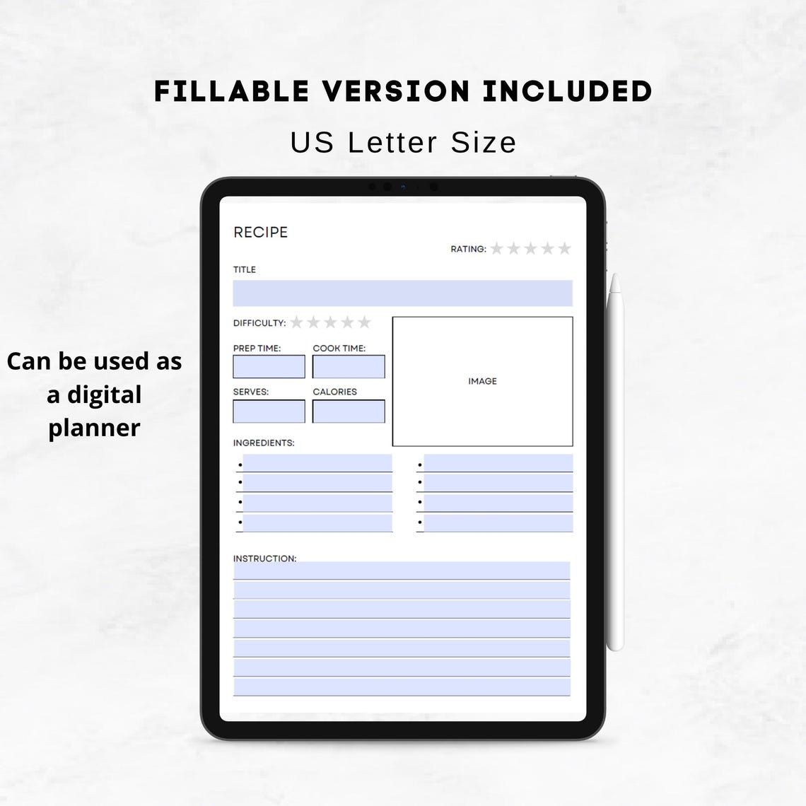 Printable Recipe Book Template, Blank Recipe Page, Cook Book Journal ...