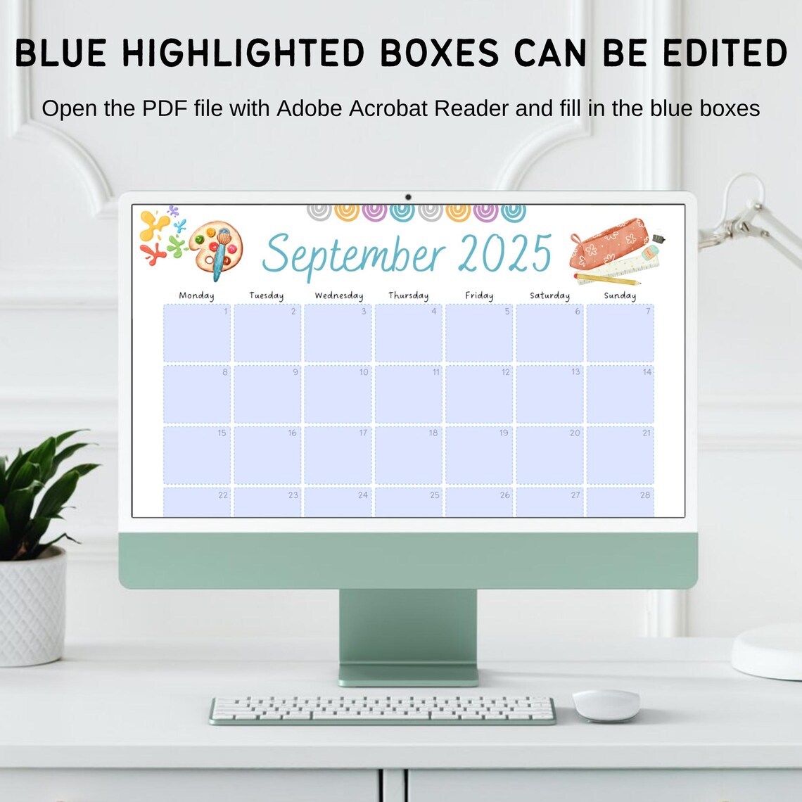 2025–2026 School Year Calendar Printable Fillable PDF | September to ...