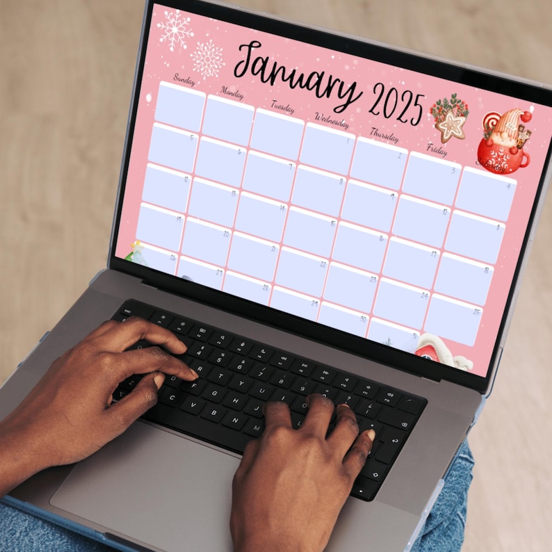 EDITABLE January 2025 Calendar, Cute Gnoms, Beautiful Winter, Happy New ...