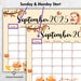 EDITABLE September 2025 Calendar, Autumn Colors, Printable, Fillable ...