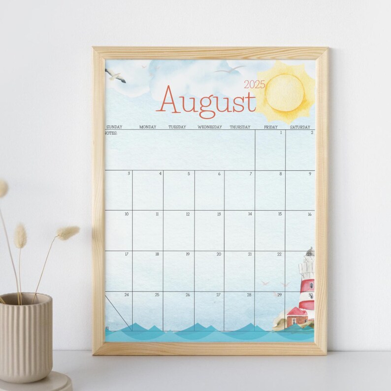 Printable August 2025 Calendar, Fillable August Planner, Homeschool ...