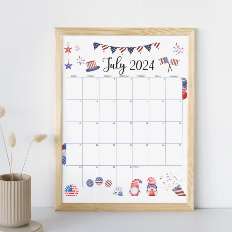 EDITABLE July 2024 Calendar, Monthly Planner, Printable Homeschool ...