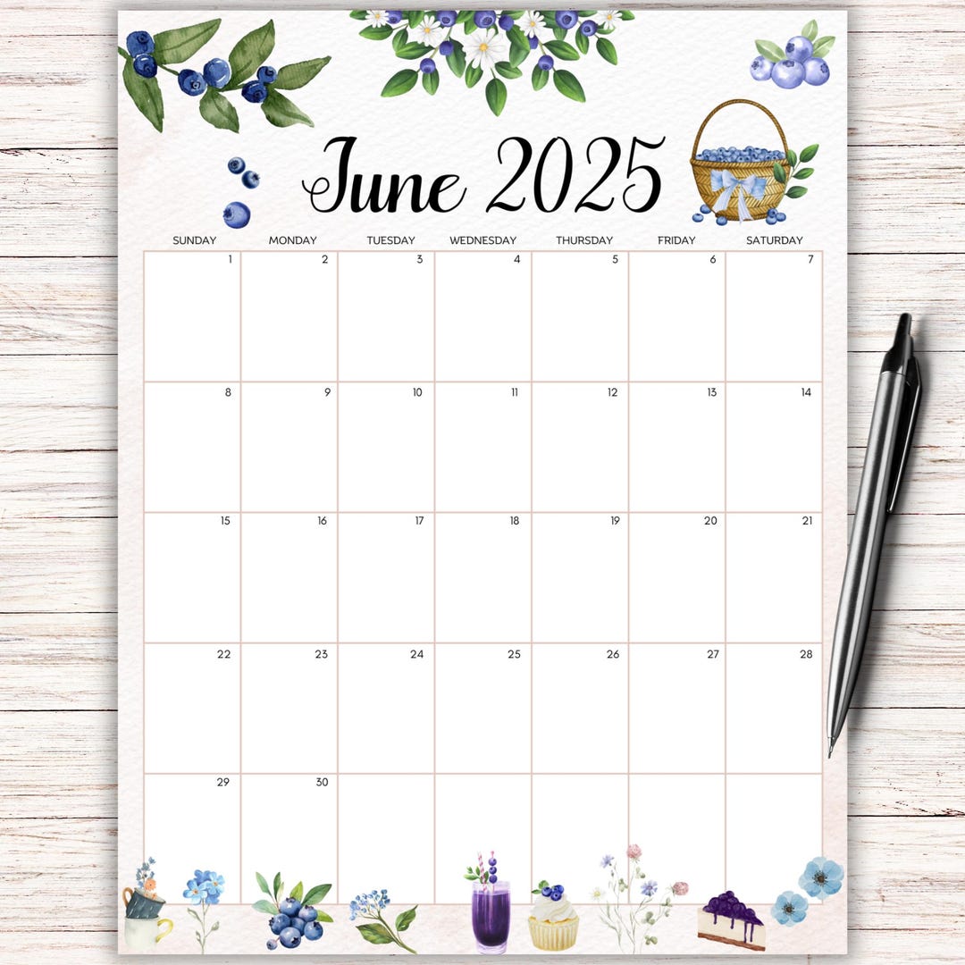 EDITABLE June 2025 Calendar, School Calendar, Fillable June Calendar ...