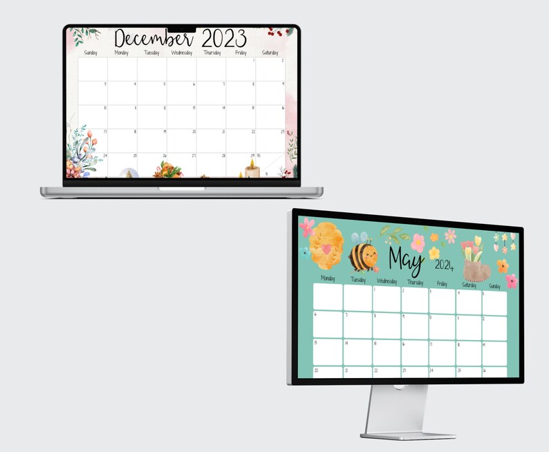 EDITABLE Academic Calendar 2023-2024 From August to July - Etsy