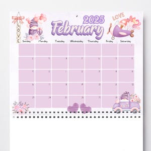 EDITABLE February 2025 Calendar, Valentine's Day, Homeschool, Loving ...