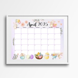 EDITABLE April 2025 Calendar, Printable April Calendar, Happy Easter ...