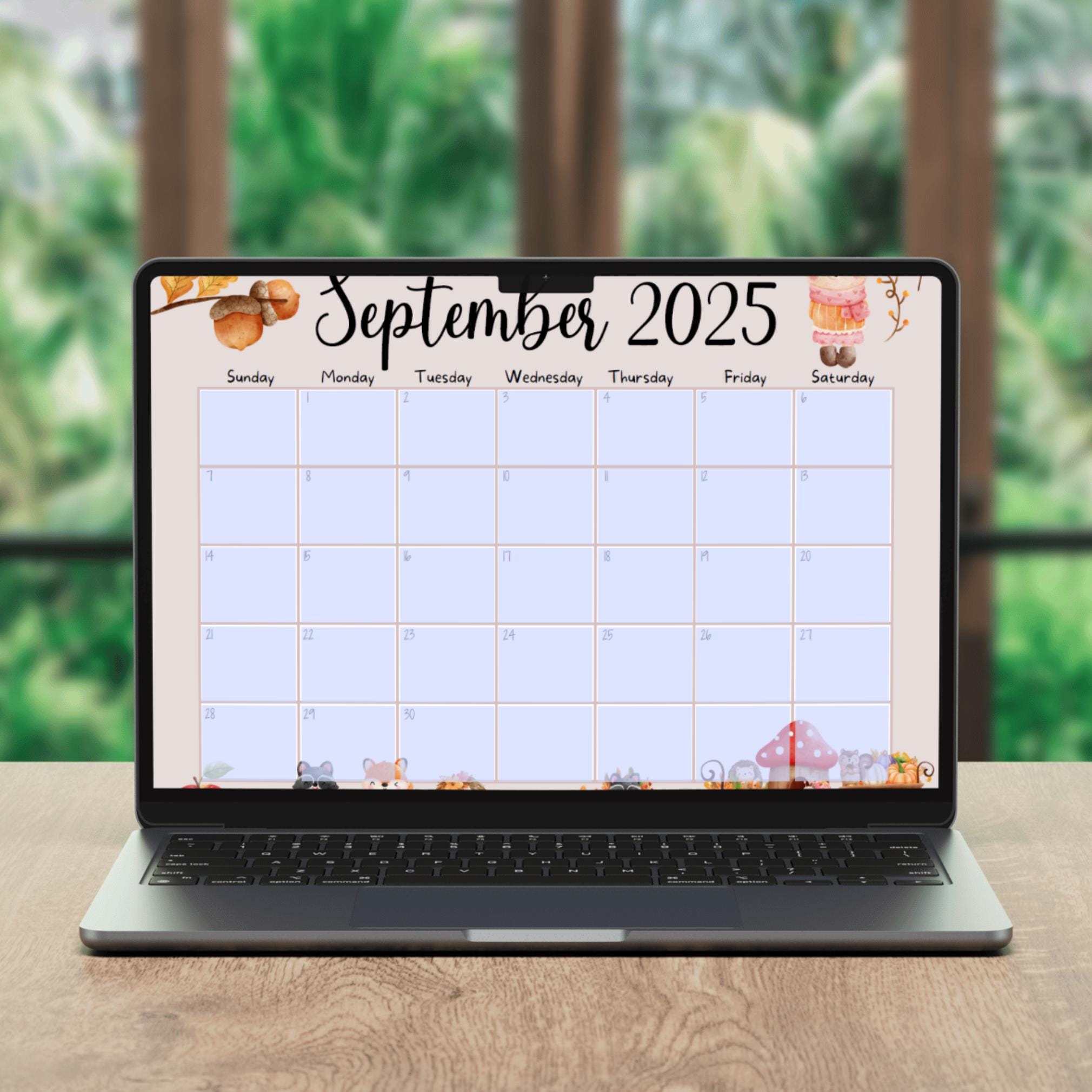 EDITABLE September 2025 Calendar, Fillable September Planner ...