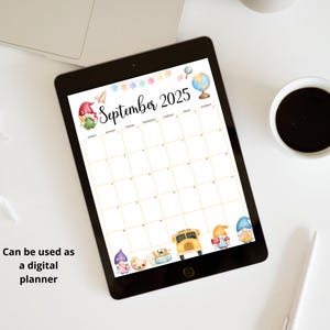 EDITABLE September 2025 Calendar, School Time, Back to School ...