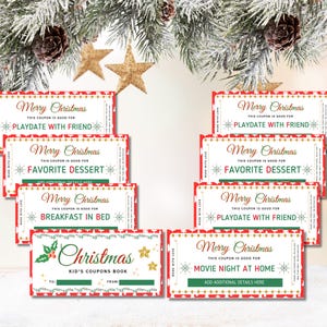 Personalized Kids Christmas Coupon Book, Editable Christmas Coupon ...