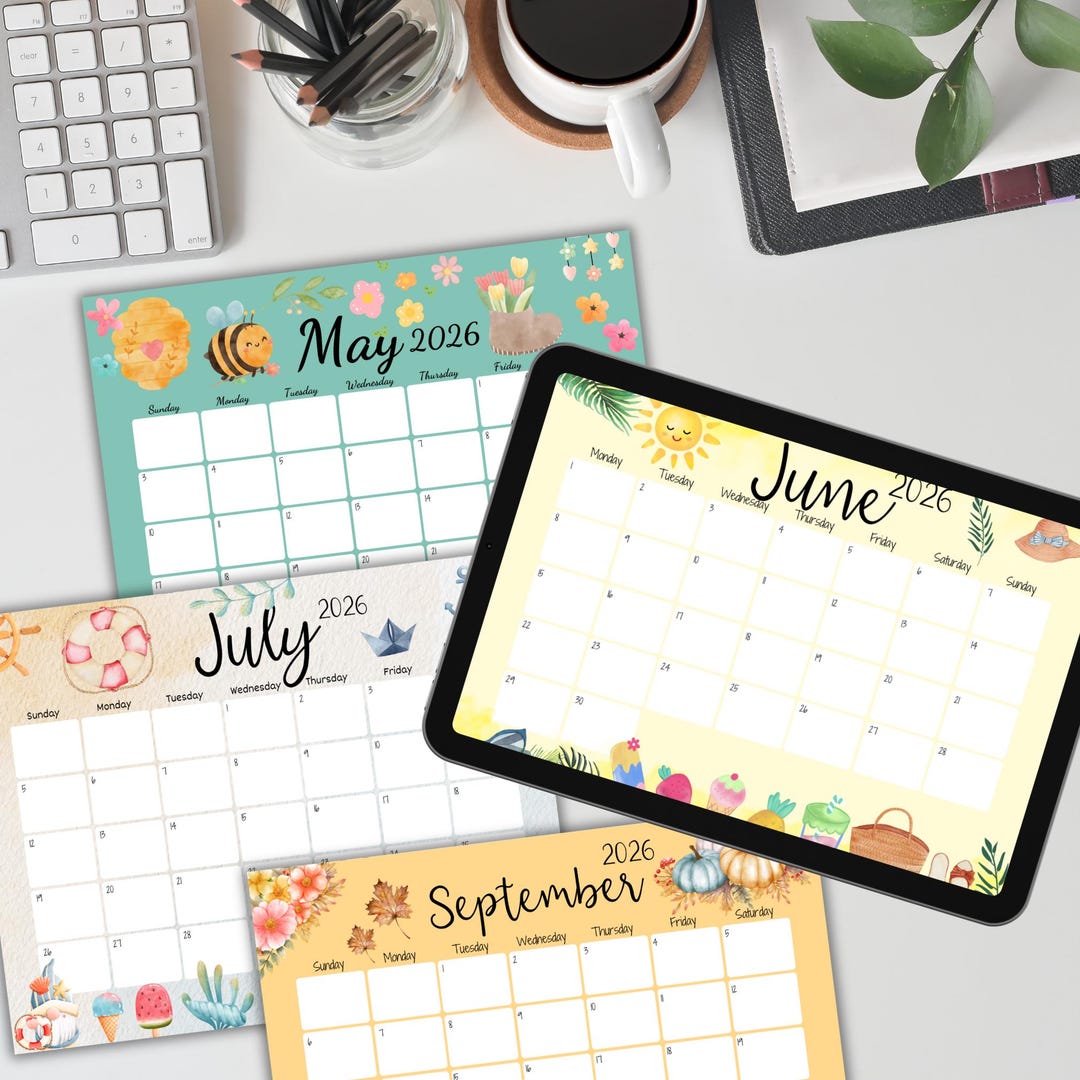2026 Printable Calendar PDF | 12-month Fillable Monthly Planner ...
