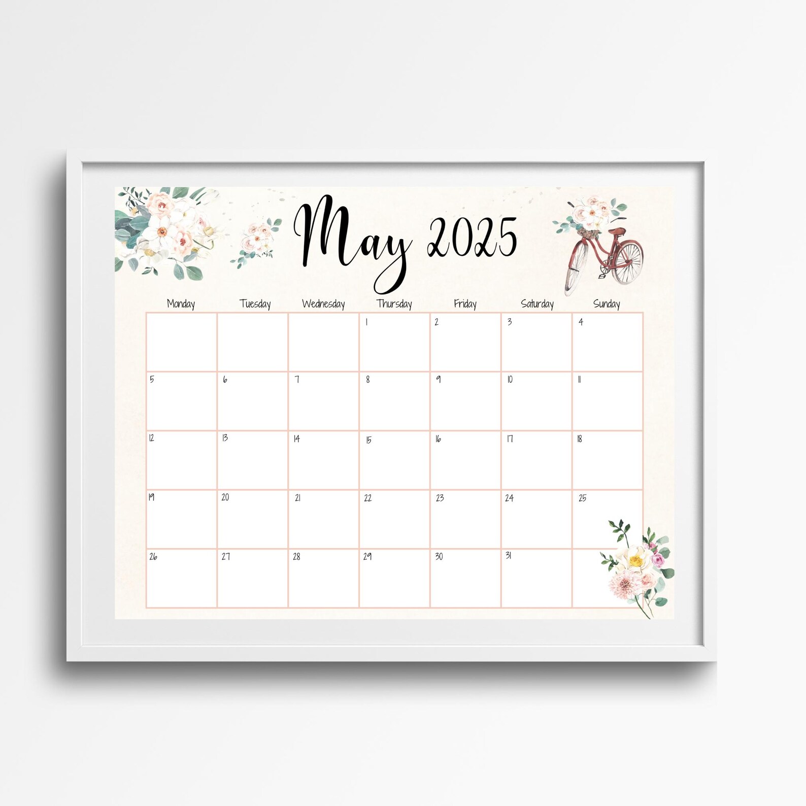 Editable 2025 May Planner, Printable May Calendar, Homeschool Monthly ...
