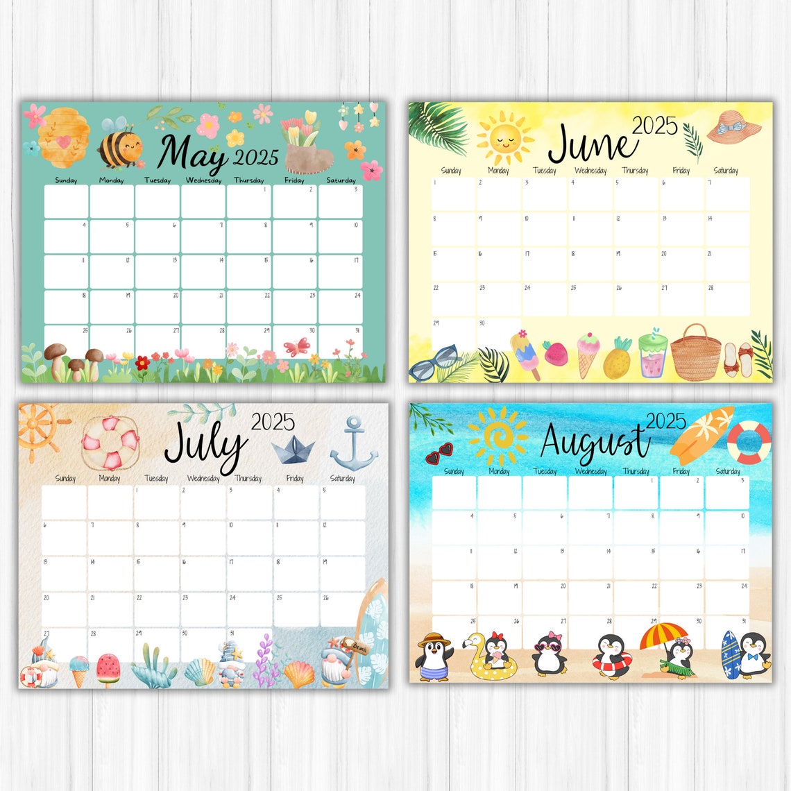 EDITABLE Academic Calendar 2024-2025 From September to August ...