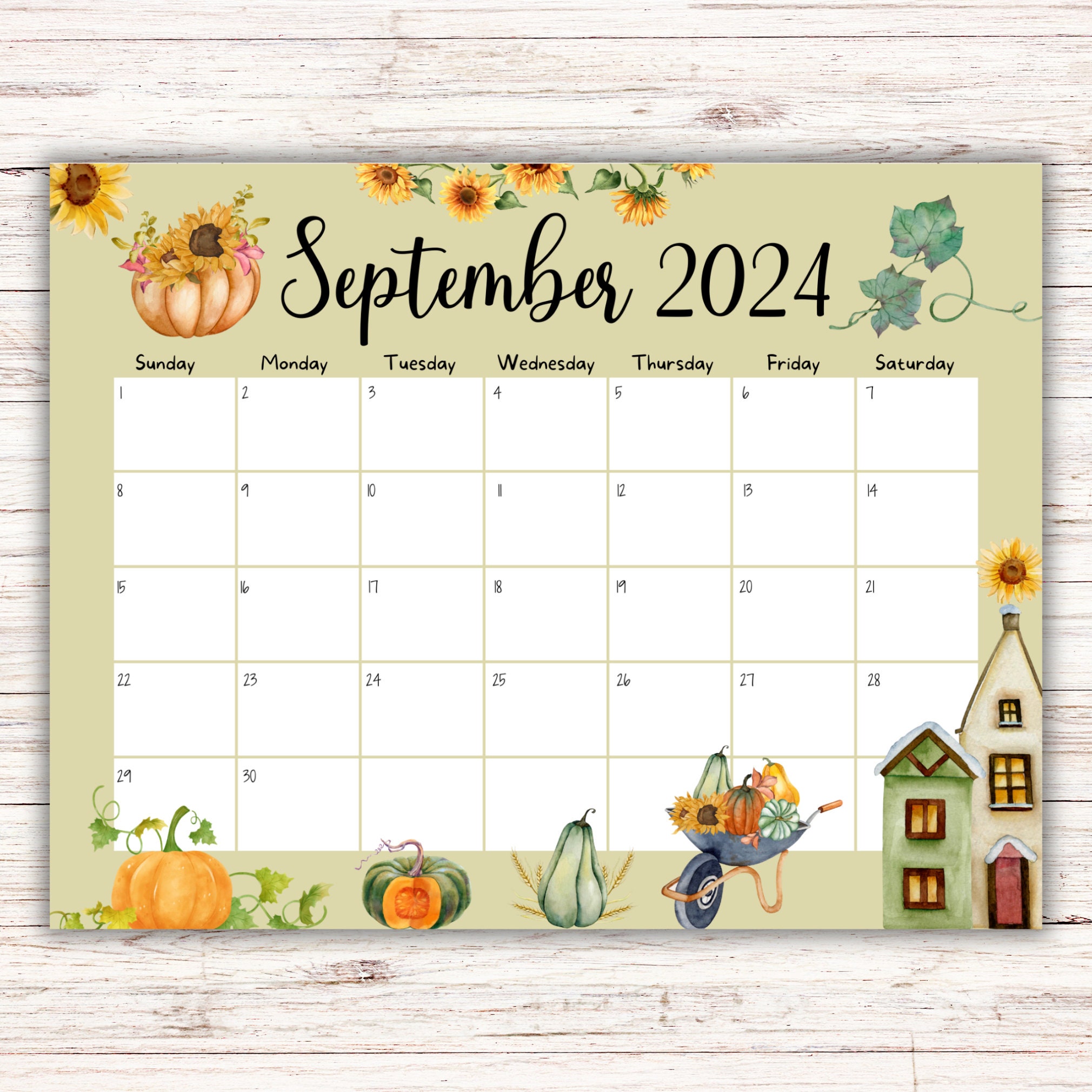 EDITABLE September 2024 Calendar, 2024 September Planner, Academic ...