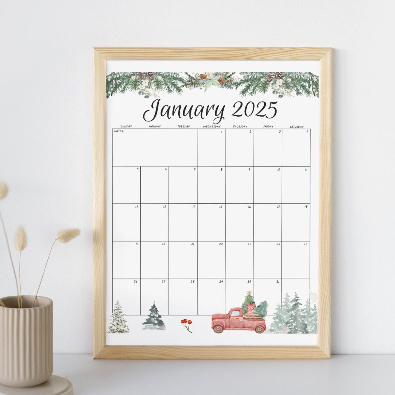 EDITABLE January 2025 Calendar, Printable New Year 2025 Planner ...