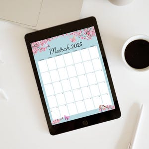 Editable 2025 March Calendar, Homeschool Planner, Beautiful Spring, St ...
