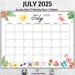EDITABLE July 2025 Calendar, Beautiful Colorful Summer, Monthly Planner ...