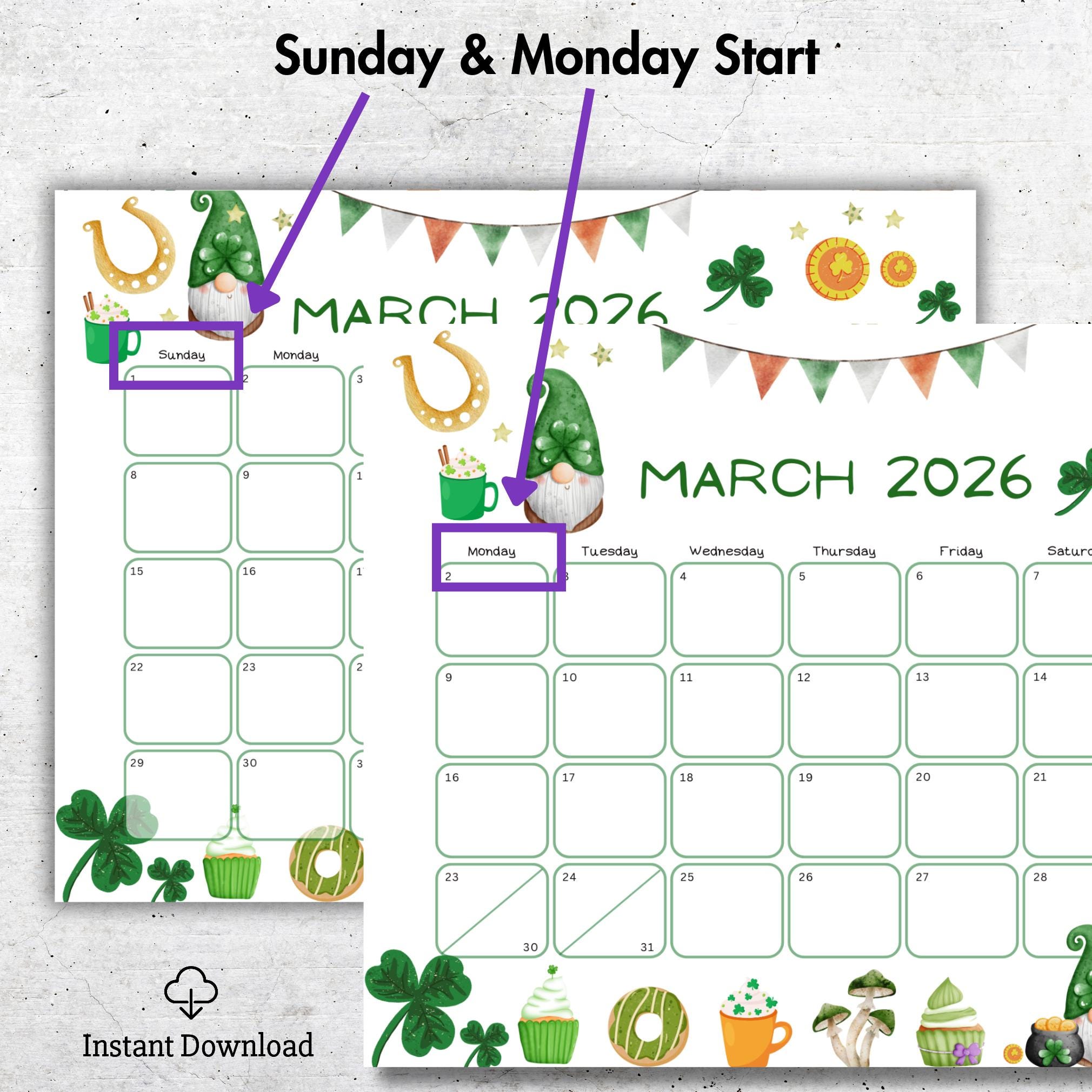 EDITABLE March 2026 Calendar, Printable Fillable Calendar Planner ...