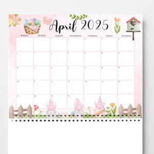 EDITABLE April 2025 Calendar, Printable April Calendar, Fillable ...