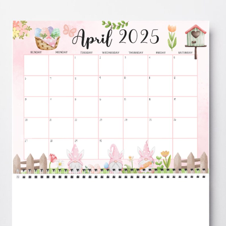 EDITABLE April 2025 Calendar, Printable April Calendar, Fillable ...