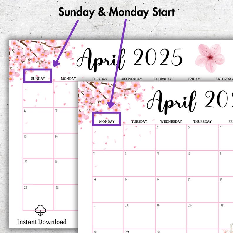 EDITABLE April 2025 Calendar, Printable April Planner, Fillable ...