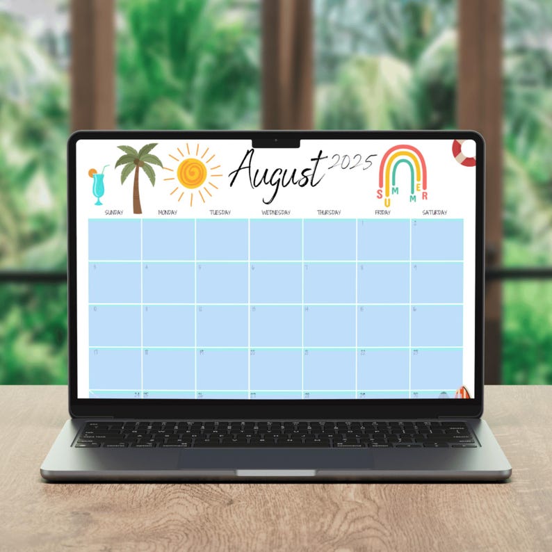 EDITABLE August 2025 Calendar, Printable Vacation Planner, Calendar for ...