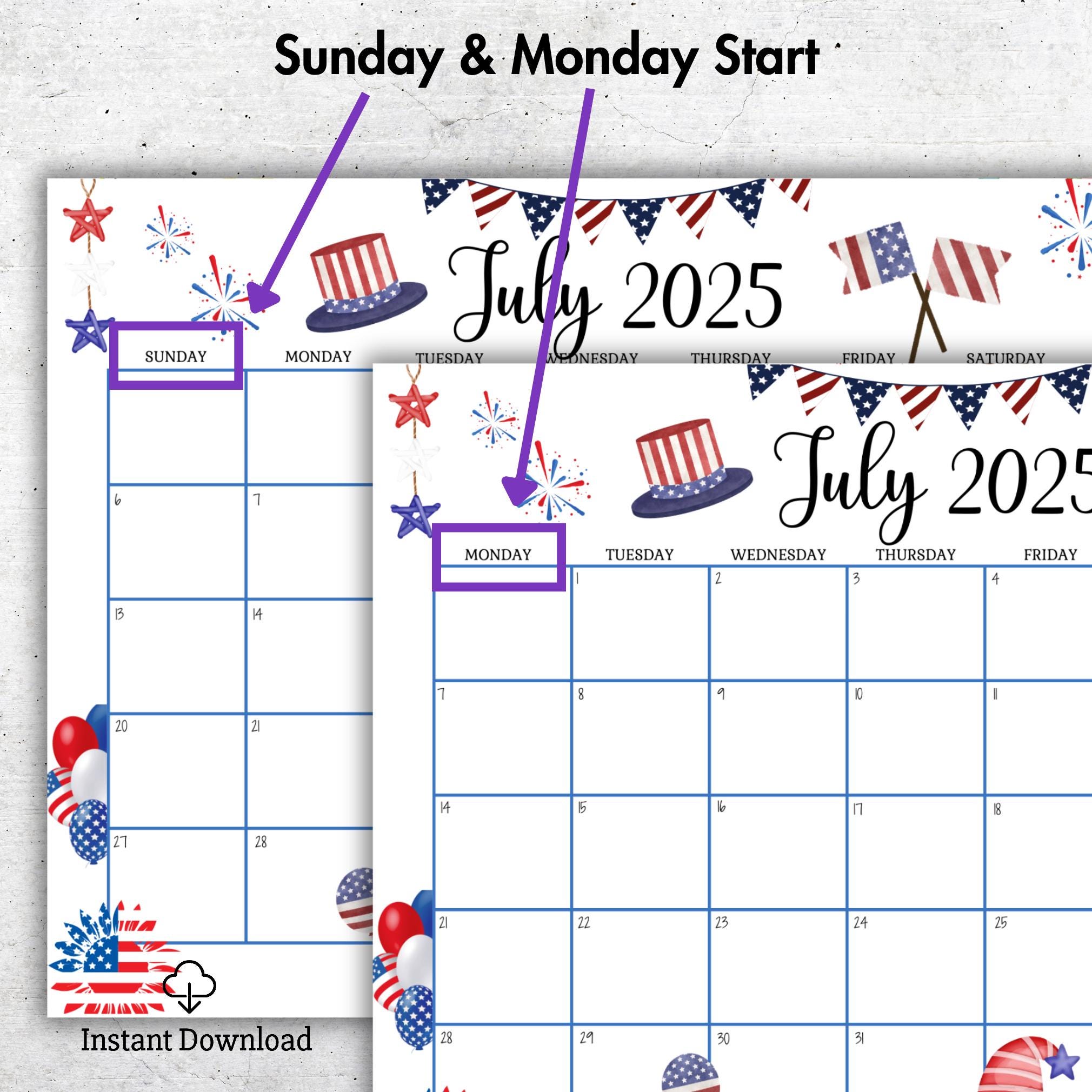 EDITABLE July 2025 Calendar, Monthly Planner, Printable Homeschool ...