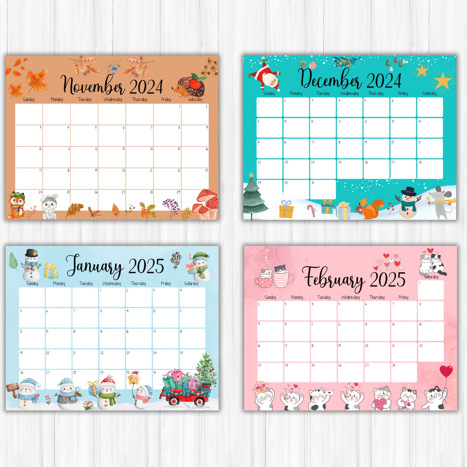 EDITABLE School Calendar 2024-2025 From July to June, Printable Monthly ...