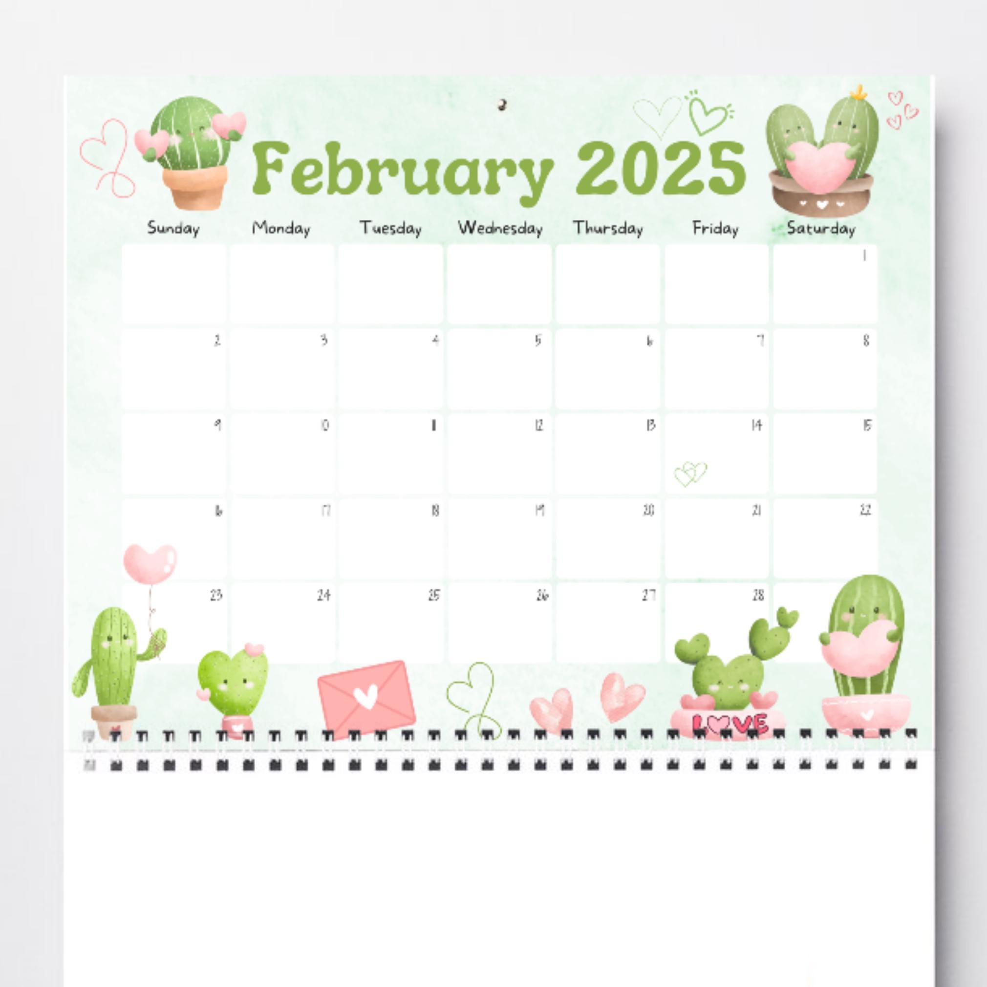 EDITABLE February 2025 Calendar, Homeschool Calendar, Valentine's Day ...