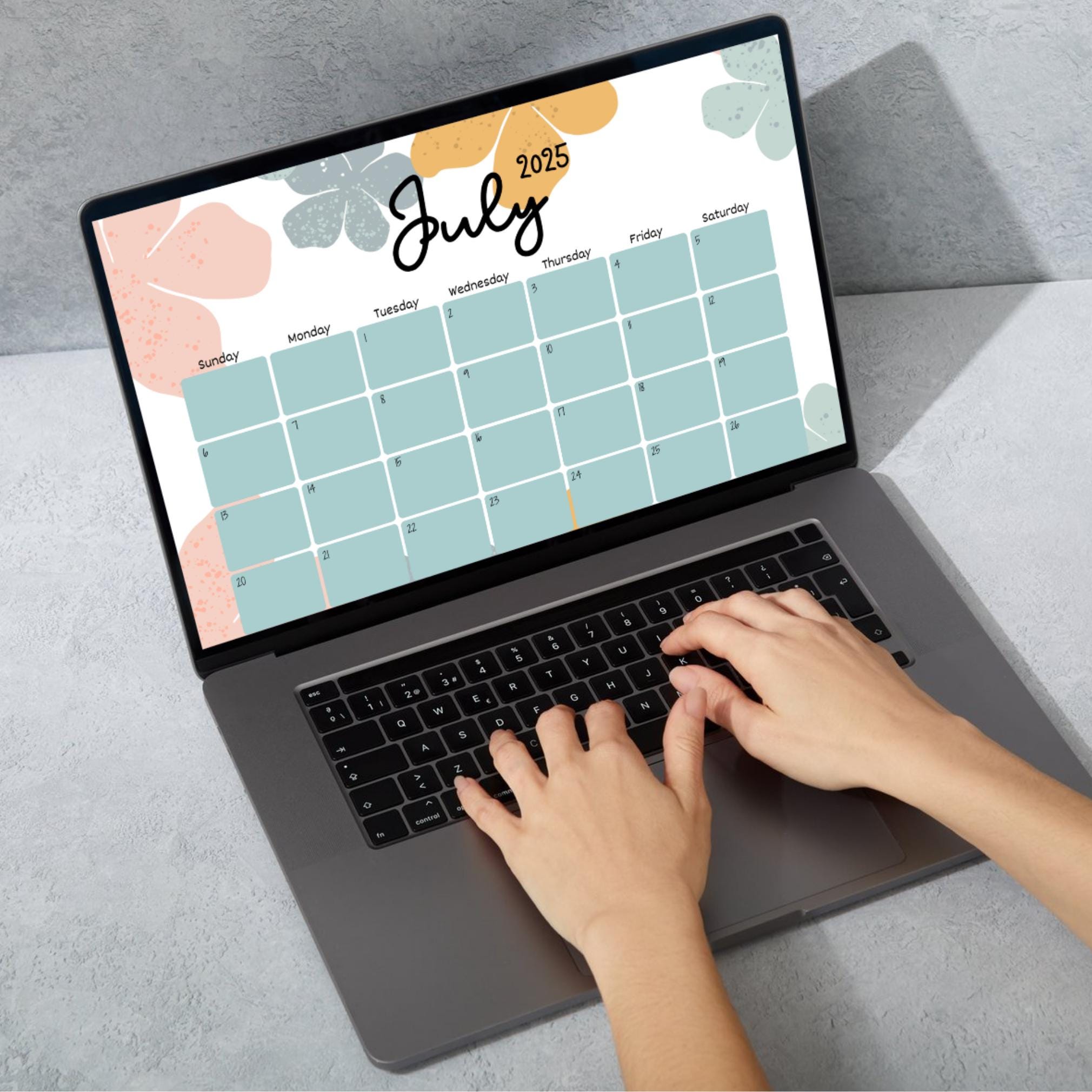 EDITABLE July 2025 Calendar, 2025 July Planner, Monthly Schedule, Boho ...