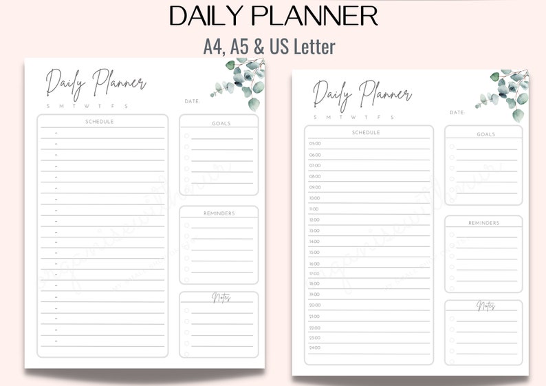 Printable Simple Daily Organizer Minimalist Work Planner - Etsy