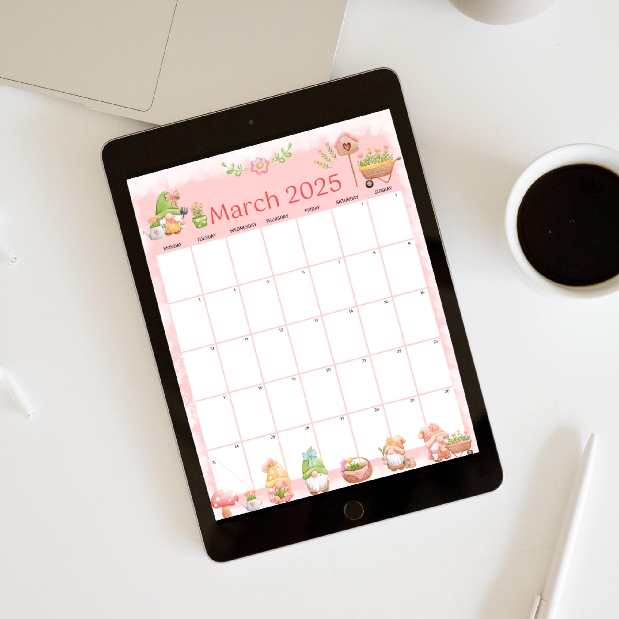 EDITABLE March 2025 Calendar, Printable March Planner, Fillable ...